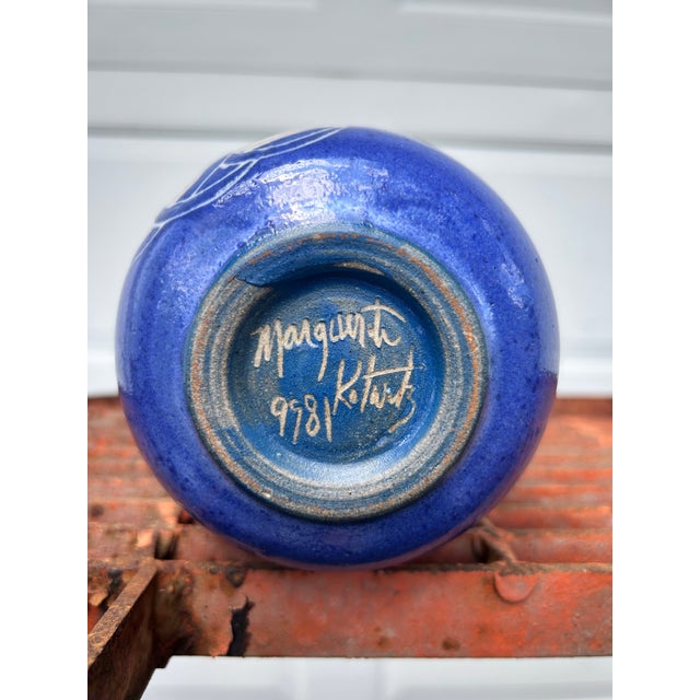 Late 20th Century Three Snakes Cobalt Blue Pottery Jar by Marguerite ...