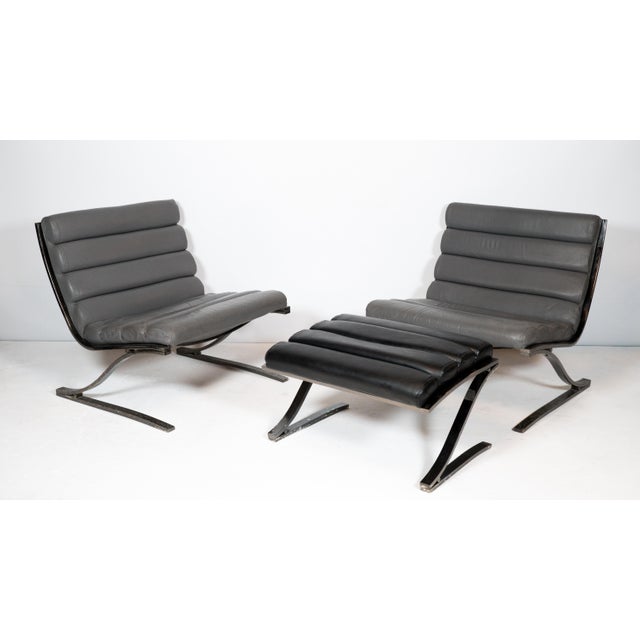 1980s Post Modern Design Institute of America Chrome Lounge Chairs ...