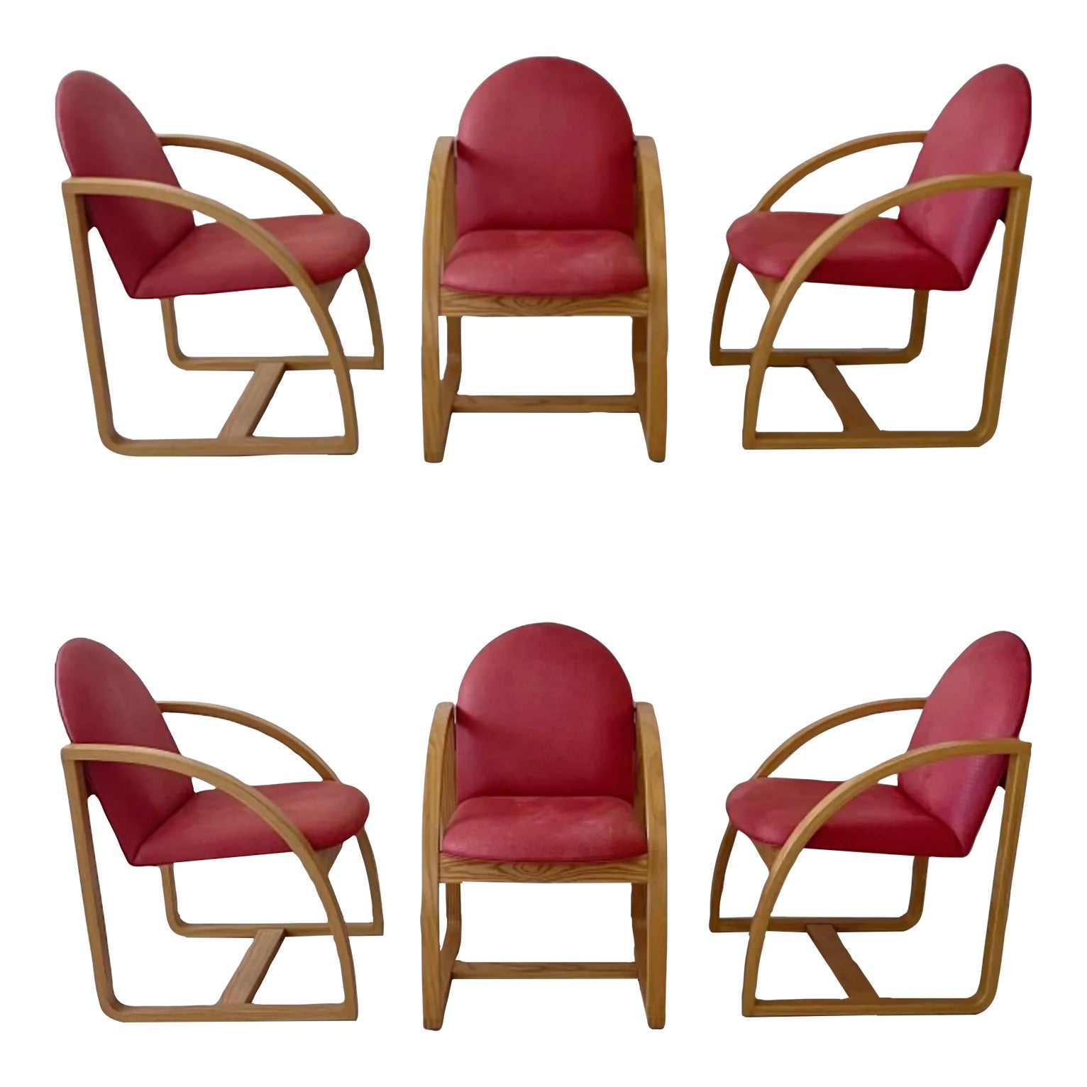 Set Six "Clyde's" Chairs by Peter Danko Circa 1980 | Chairish