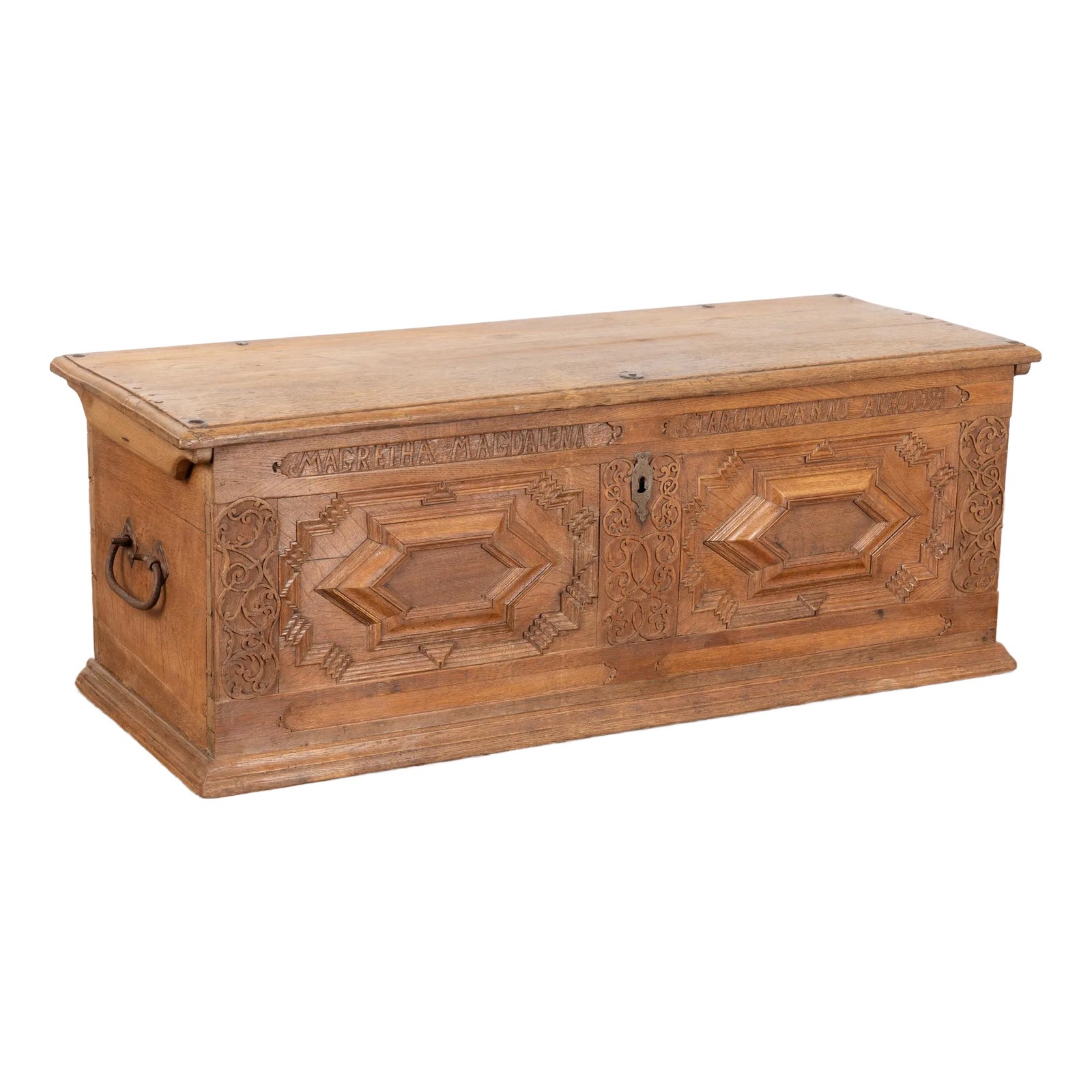 18th Century Oak Trunk or Coffer, Denmark | Chairish