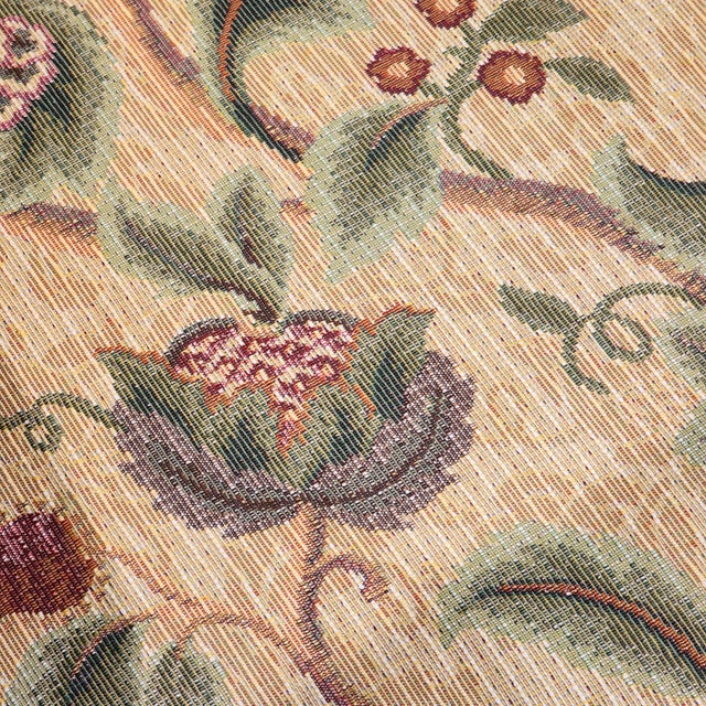 Vintage Woven English Botanical Curved Wingback Chair | Chairish