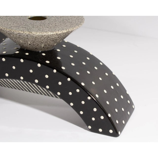 Pair of Ceramic Postmodern Candlestick Holders Signed by Michael Duvall ...