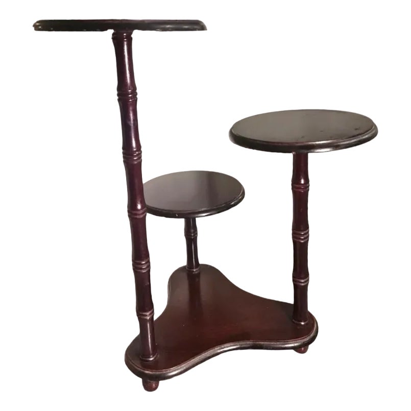 Antique Wood 3-Tier Vase Stand | Chairish