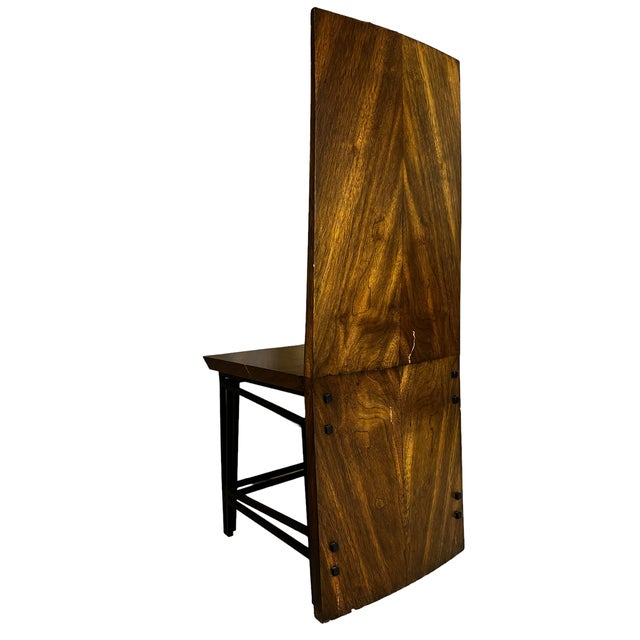 2000s JPDesigns Solid Walnut Wood Highback Chair | Chairish