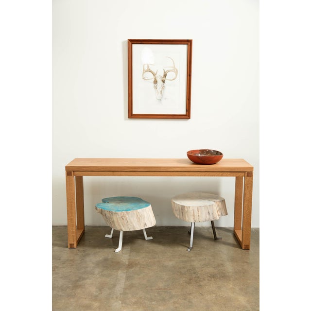 Narrow Modern White Oak Wood Console Table Parsons Style by Alabama ...