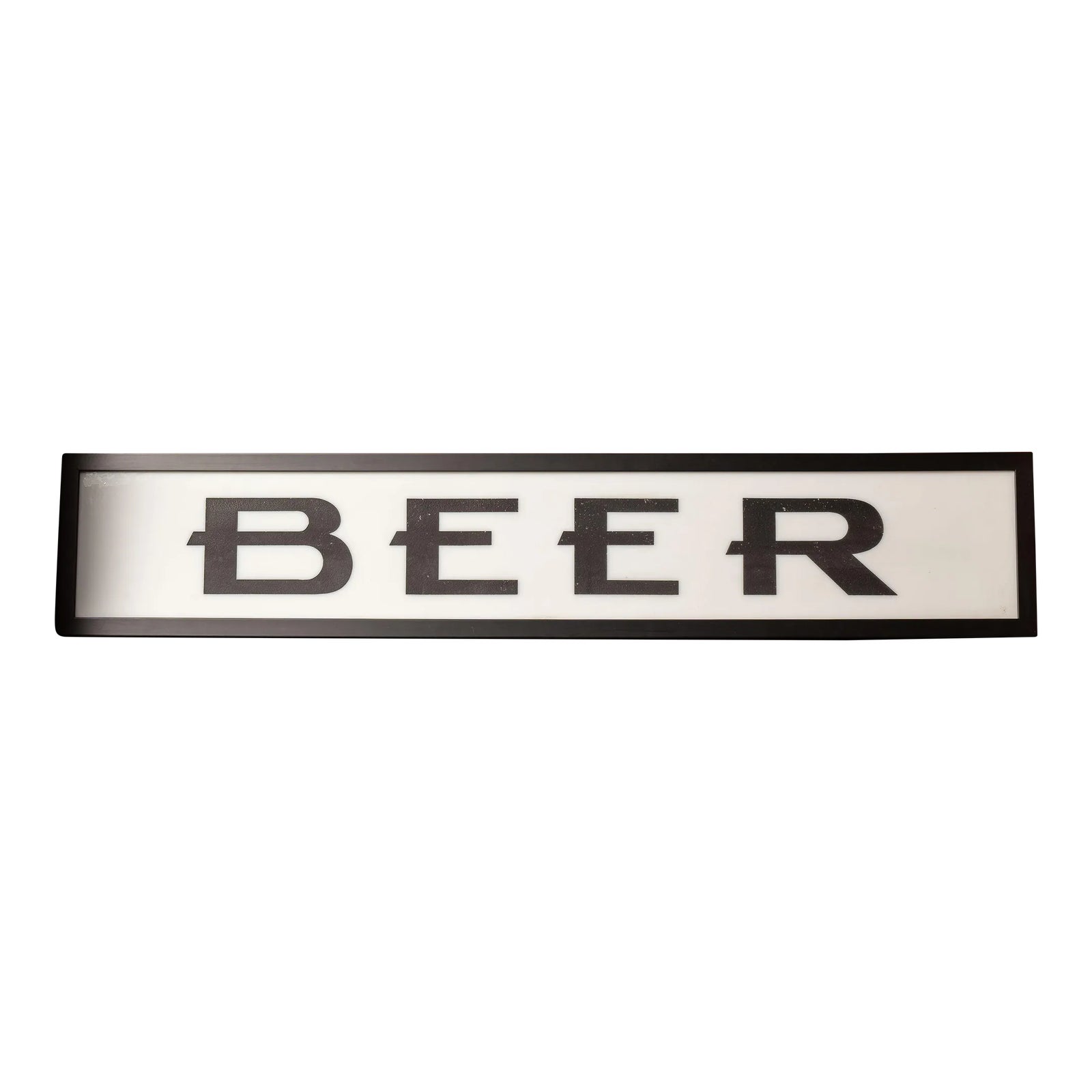 Early 20th Century Framed Etched Milk Glass Beer Sign | Chairish
