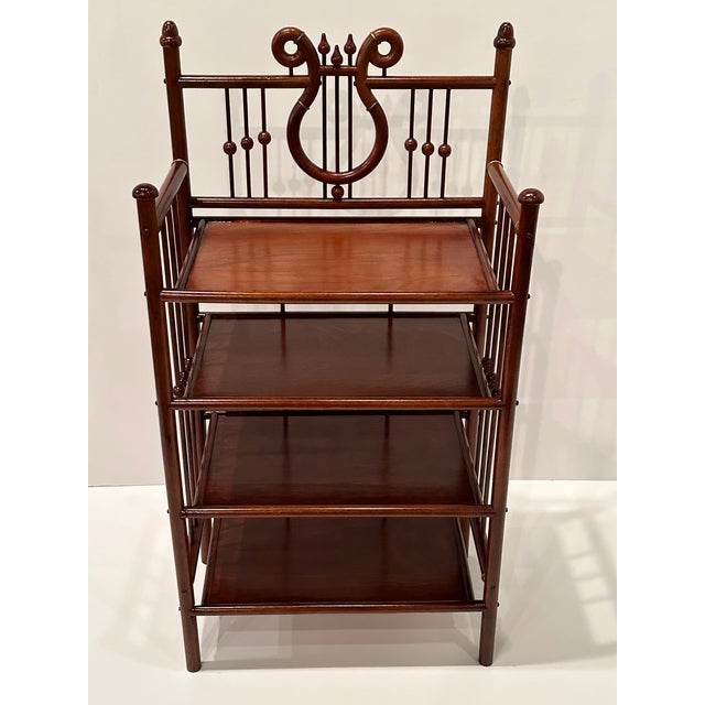 Antique Mahogany Book Shelf With Lyre Motif | Chairish