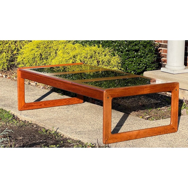 1960s Mid Century Danish Teak and Smoked Glass Coffee Table by Komfort ...