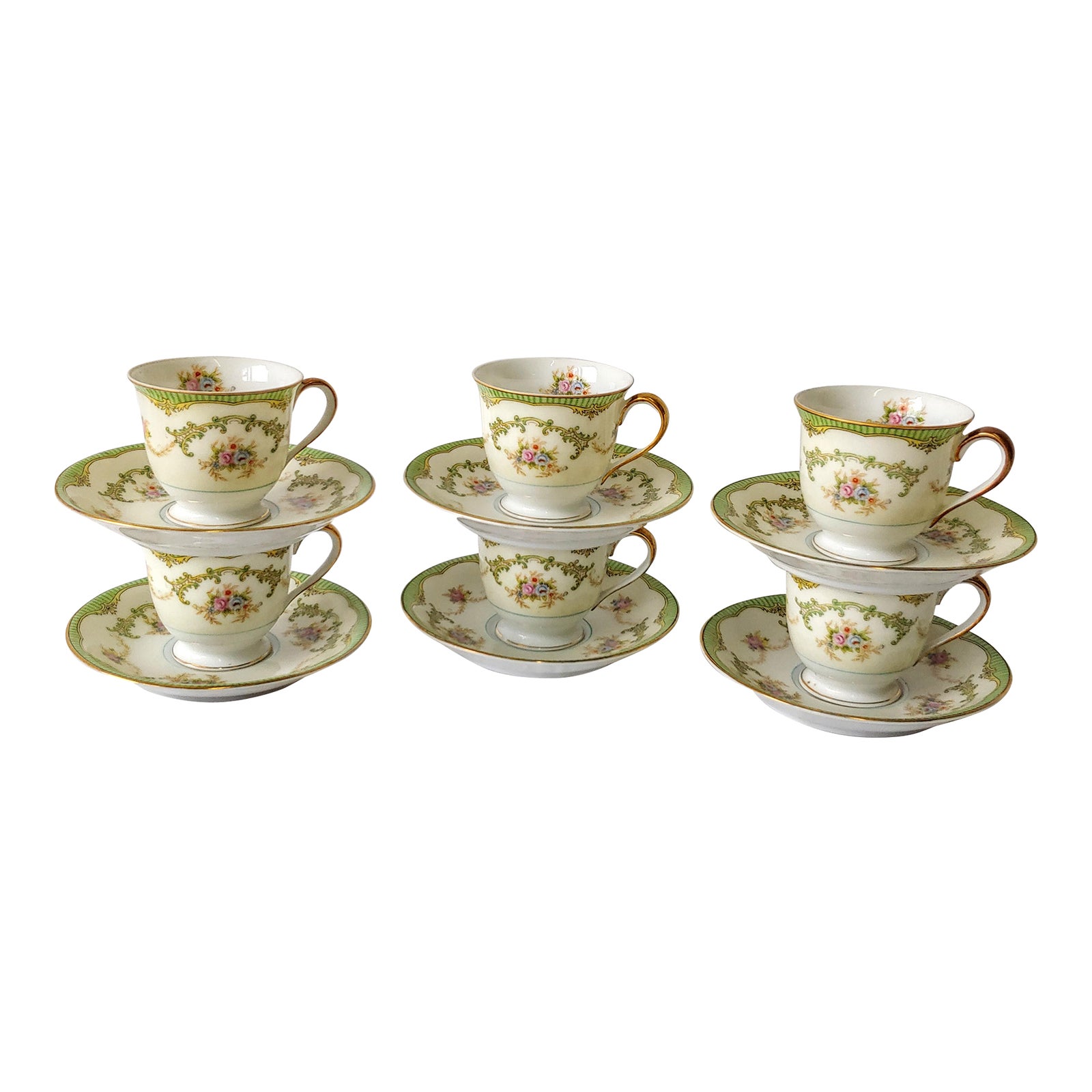 Vintage Noritake China Marlene Demitasse Coffee Cups With Saucers - Set ...