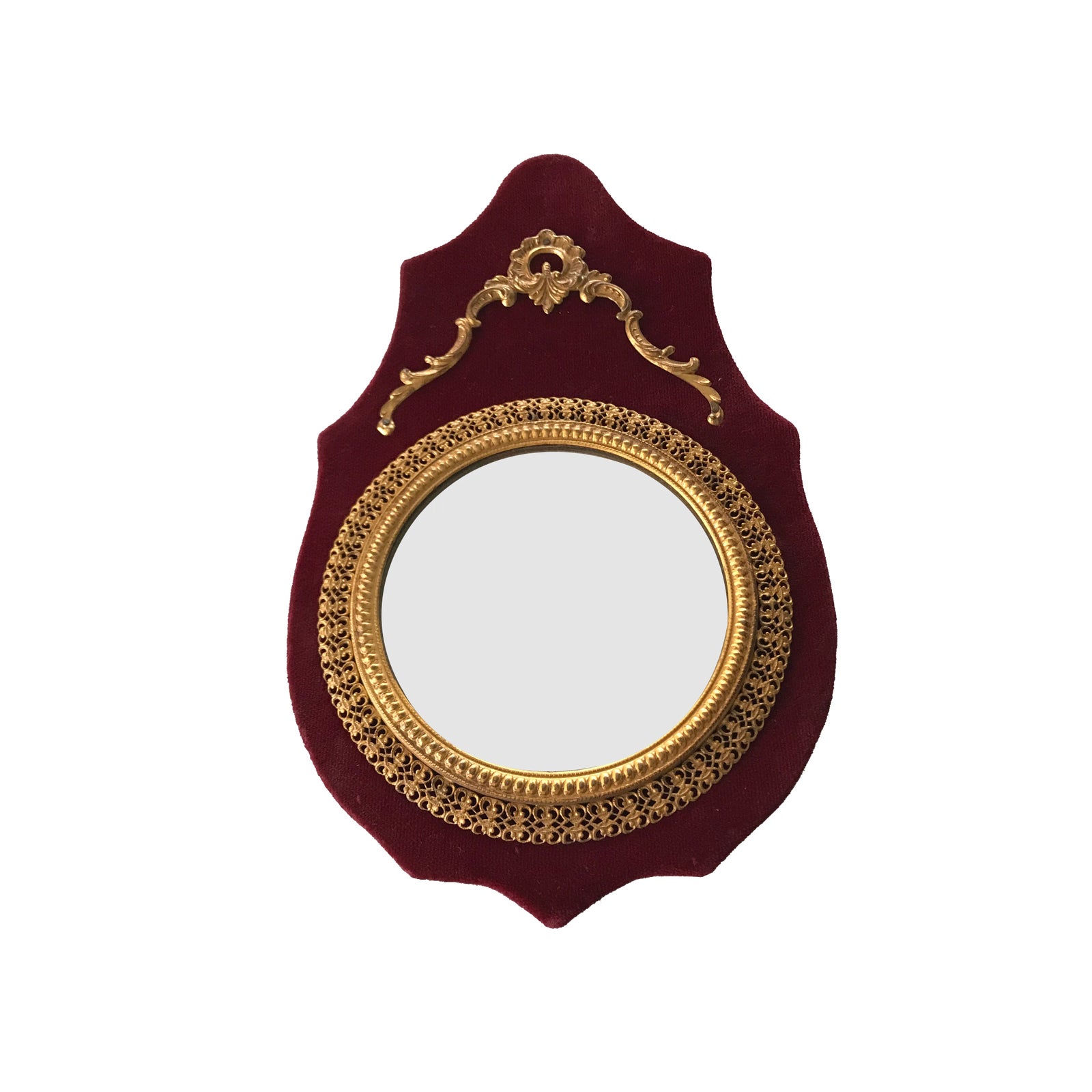 Miniature Convex Wall Mirror, 1950s | Chairish