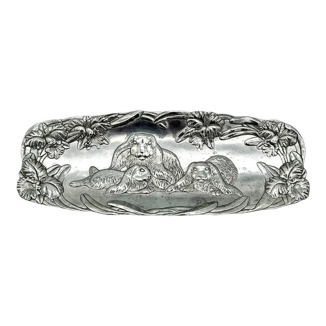 Vintage Arthur Court 1994 Rabbits Cast Aluminum Oblong Platter | Chairish