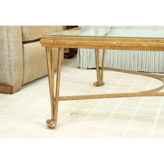 Rectangular Gold Plated Bevel Glass Cocktail Table | Chairish
