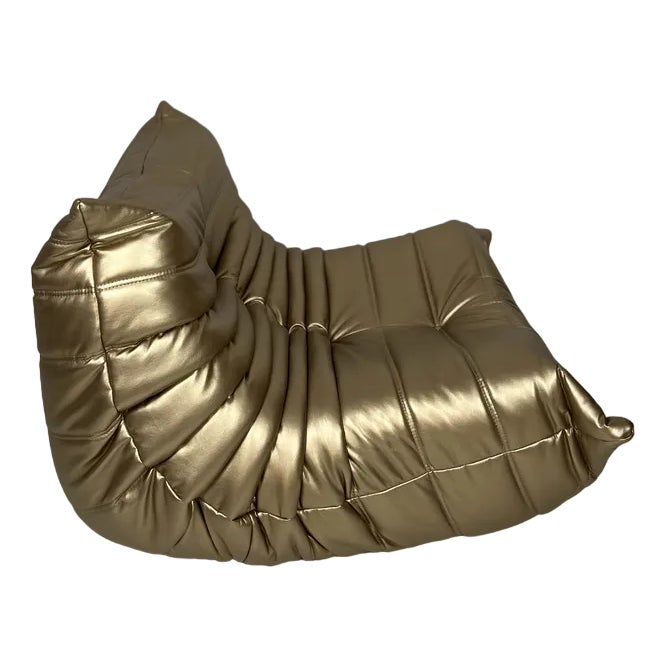 Golden Togo Lounge Chair by Michel Ducaroy for Ligne Roset | Chairish