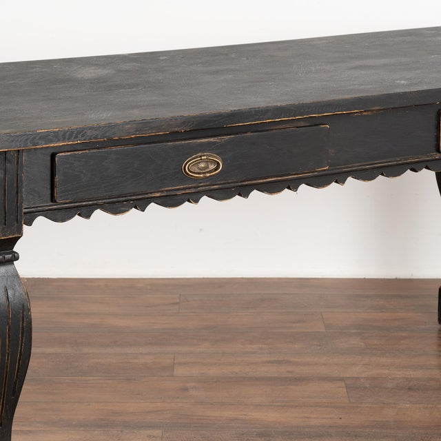 Black Painted Writing Table Console With Two Drawers, Denmark Circa ...
