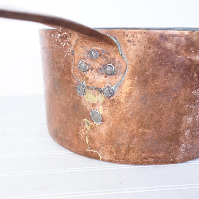Antique Hand Forged Dovetailed Copper Sauce Pot | Chairish
