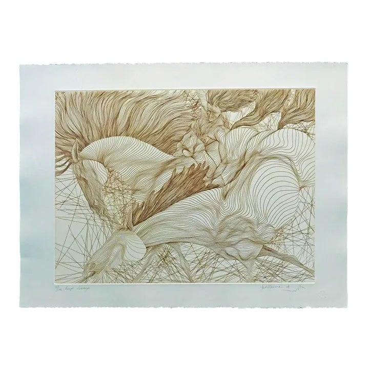 Guillaume Azoulay "Deux Chevaux" Ed.100 Original Art Etching | Chairish
