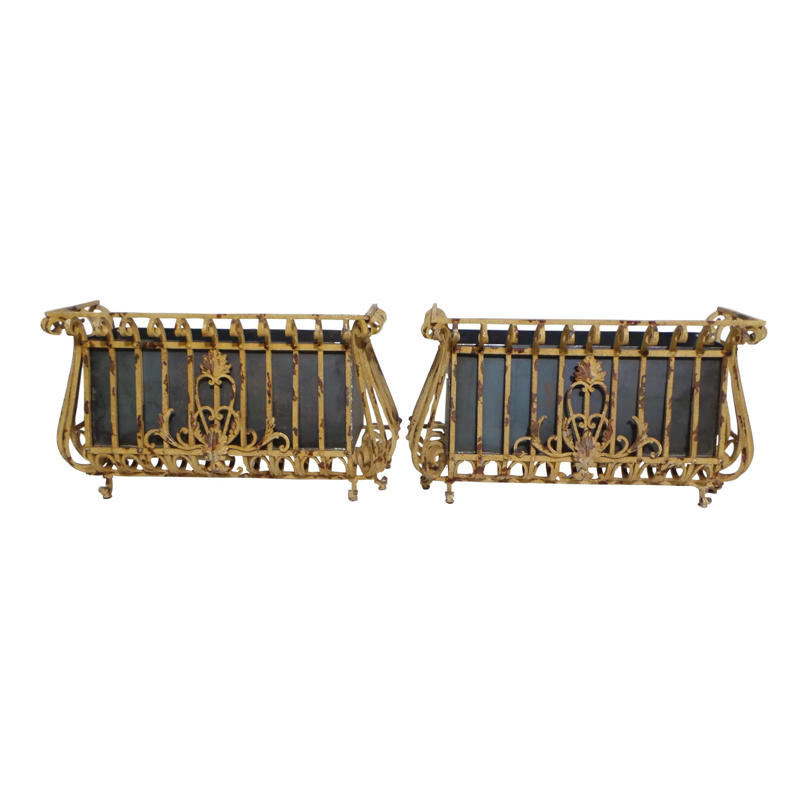 Wrought Iron Window Garden Planter | Chairish