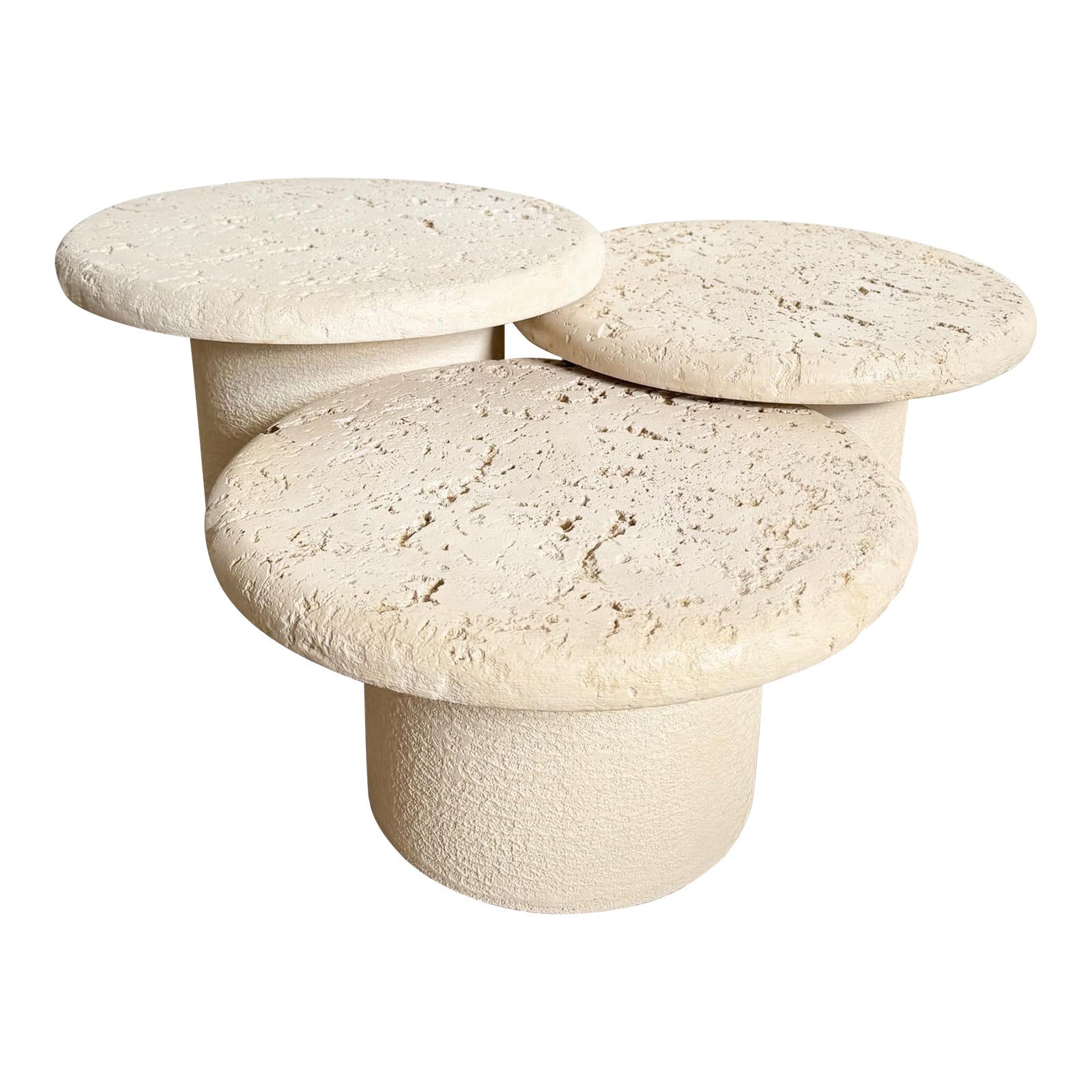Postmodern Faux Coral Mushroom Nesting Tables - Set of 3 | Chairish