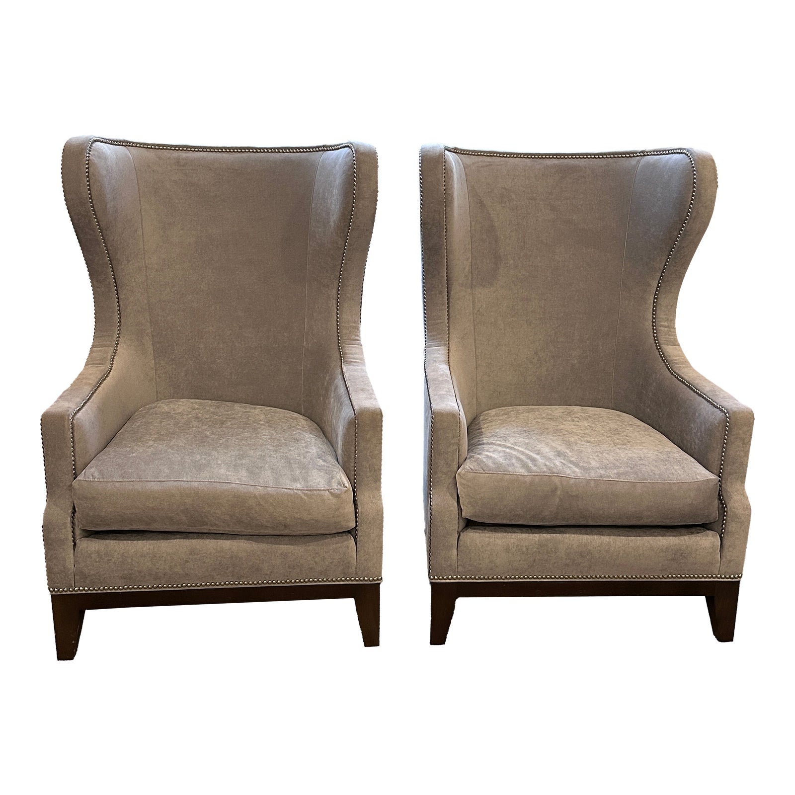 Pair Lillian August Ward Wingbacks | Chairish