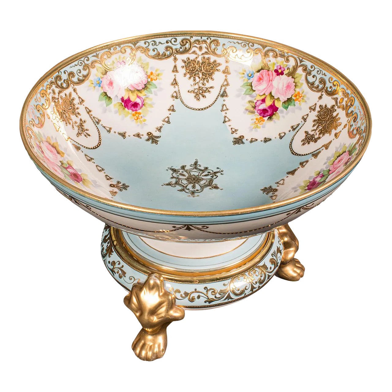 1920's Antique Decorative Footed Bowl | Chairish