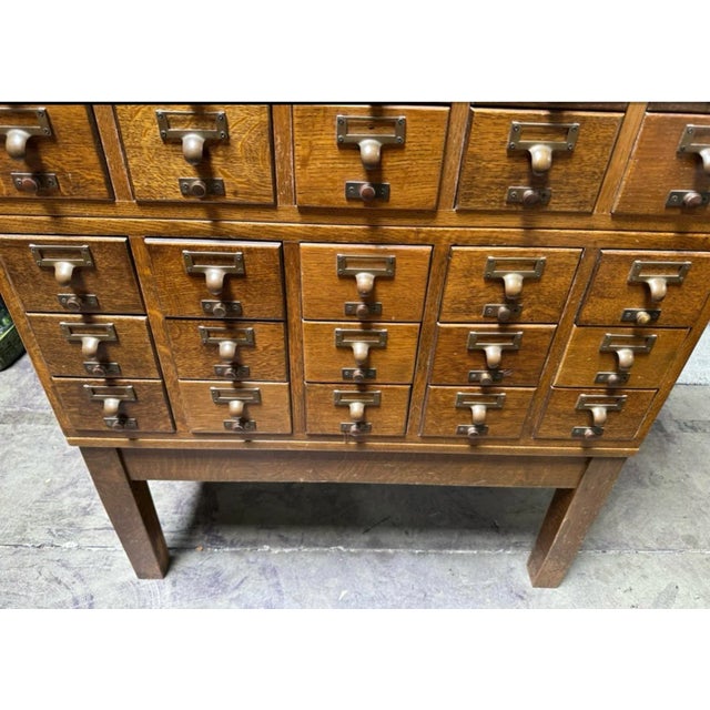 Antique Quartersawn Oak Library Card Catalog Cabinets With Stand by ...