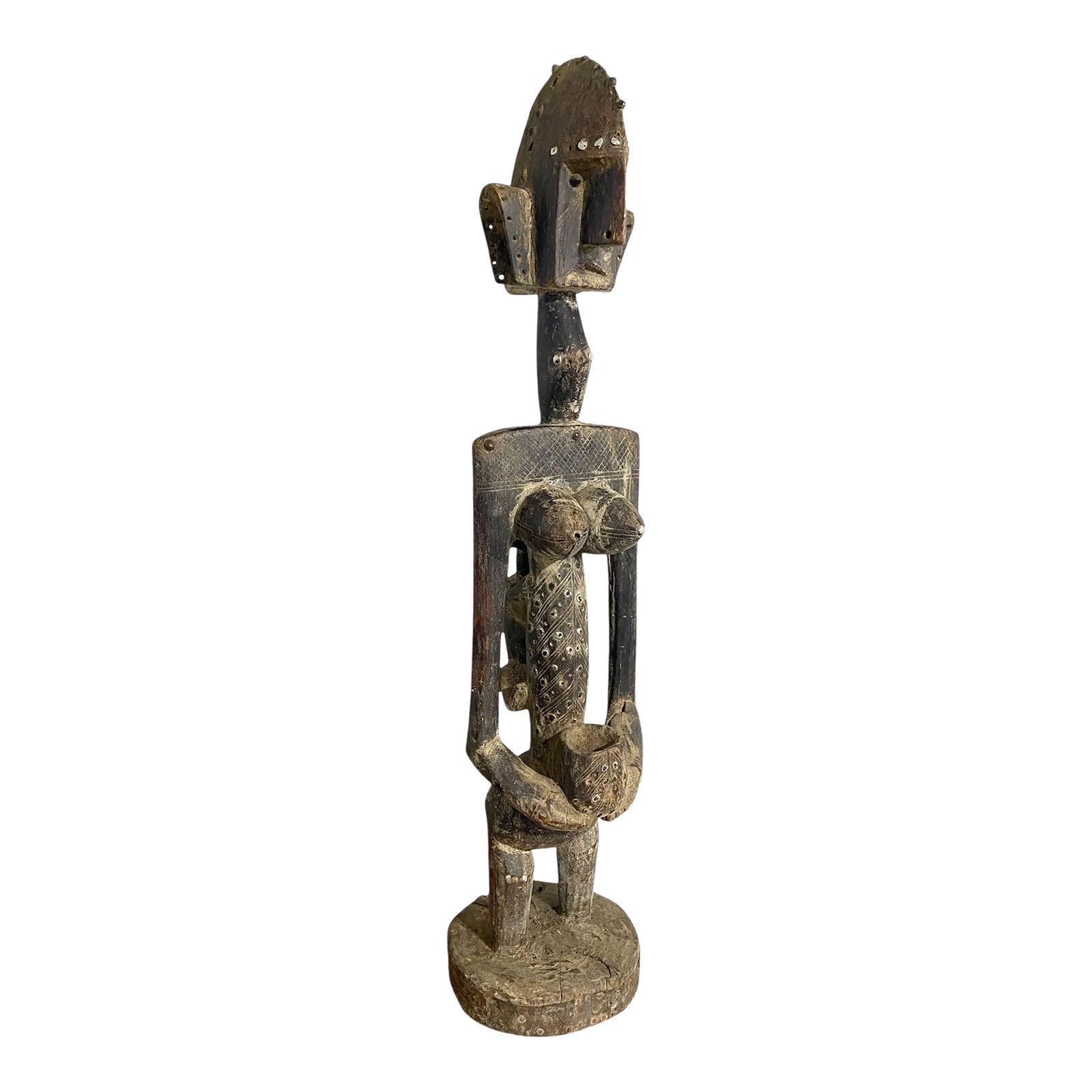 Old /Rare Dogon Maternity Female Figure Nommo Mali 32.5" H | Chairish