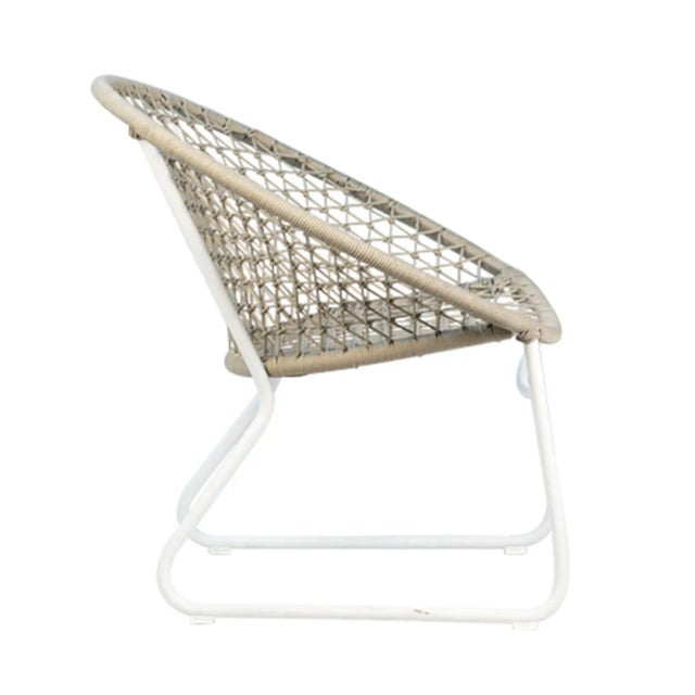 Outdoor Rope & White Round Chair | Chairish