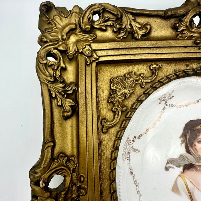 Antique Portrait Plate Holder Gold Frame | Chairish