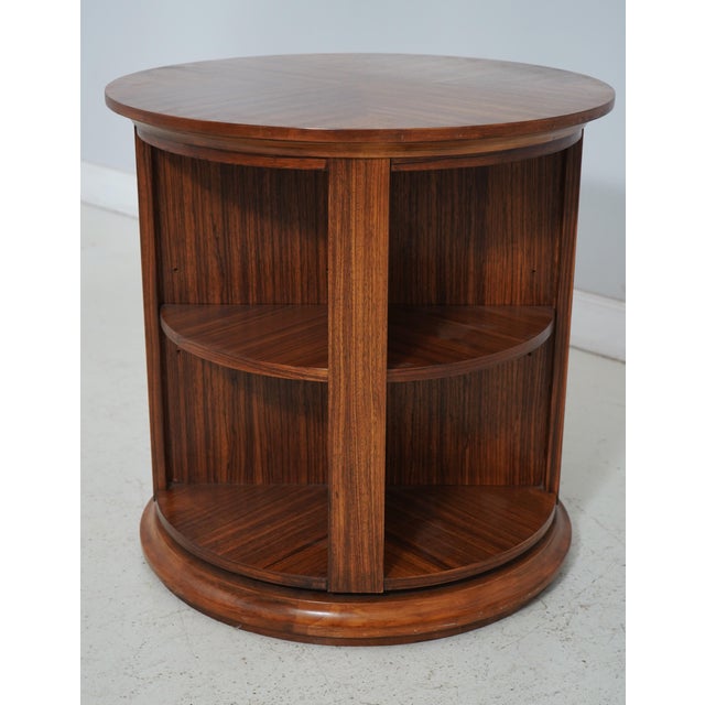 Round Modern Design Revolving Bookcase Lamp Table | Chairish
