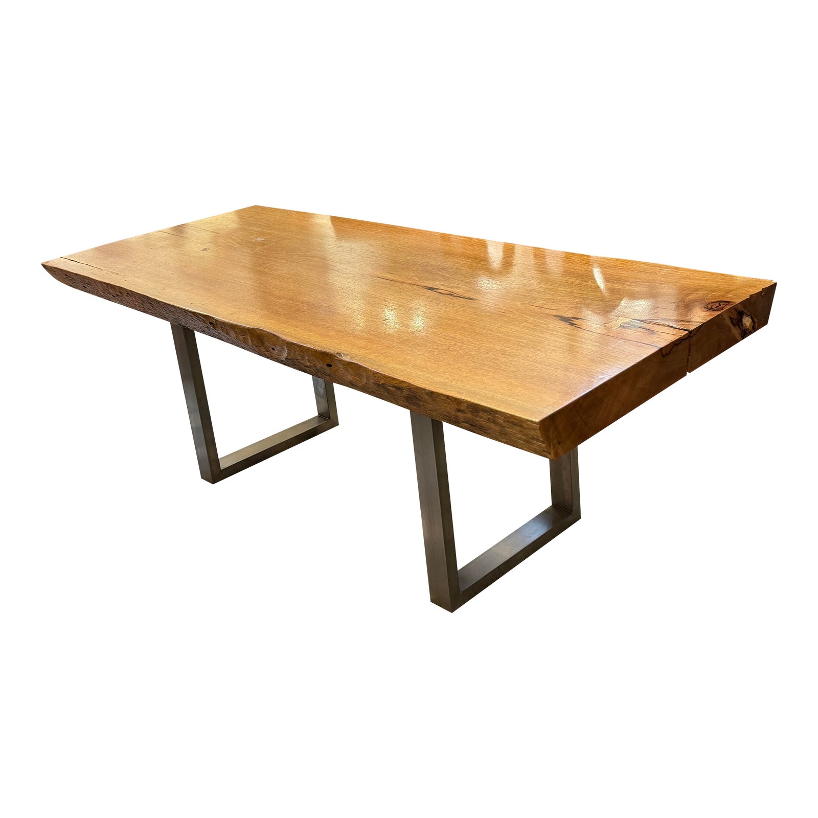 Custom Design Thick Wood Slab Dining Table | Chairish