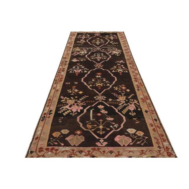 Handwoven Mid-Century Vintage Bessarabian Kilim Rug in Beige Brown ...