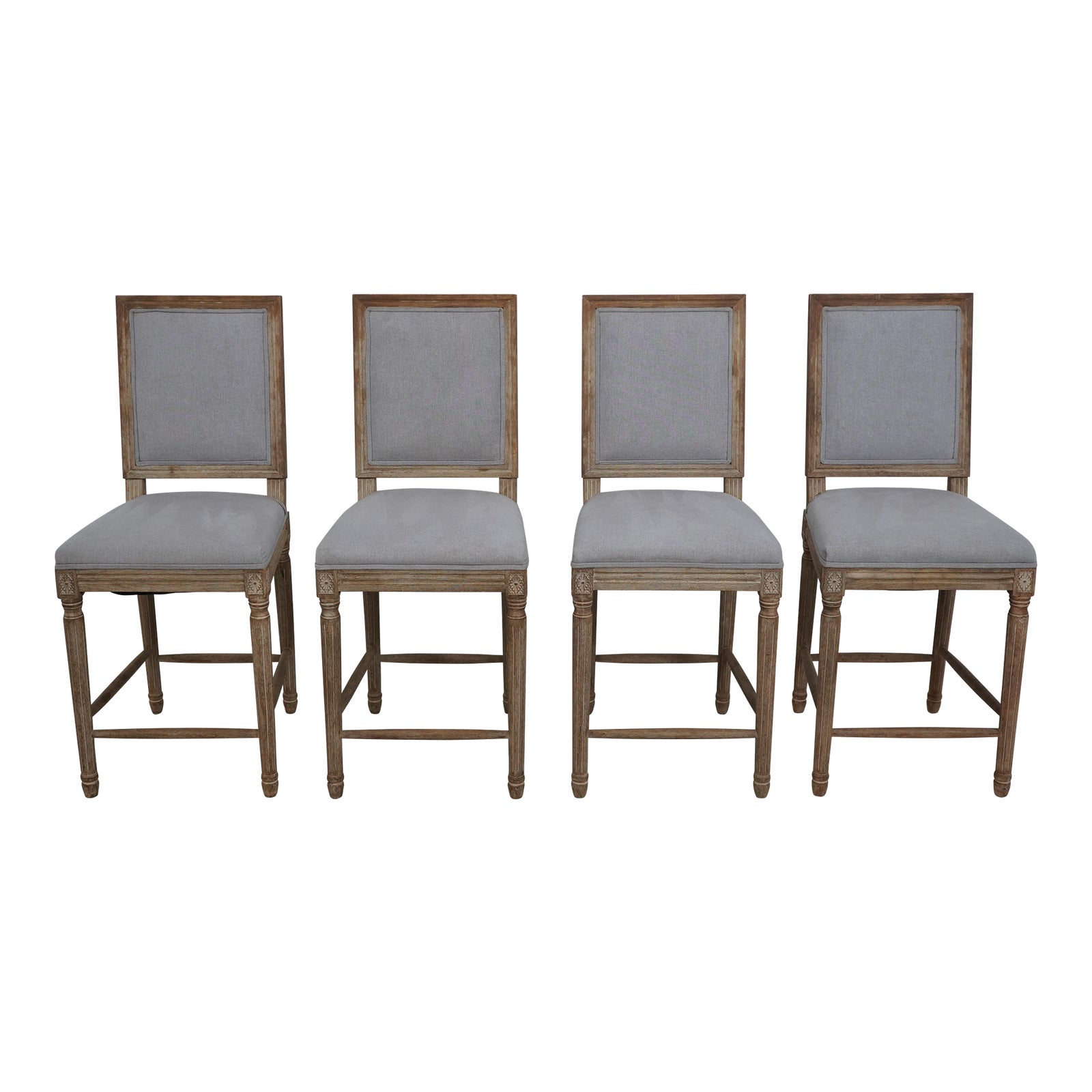 Set of Four Restoration Hardware French Louis XVI Bar Stools | Chairish