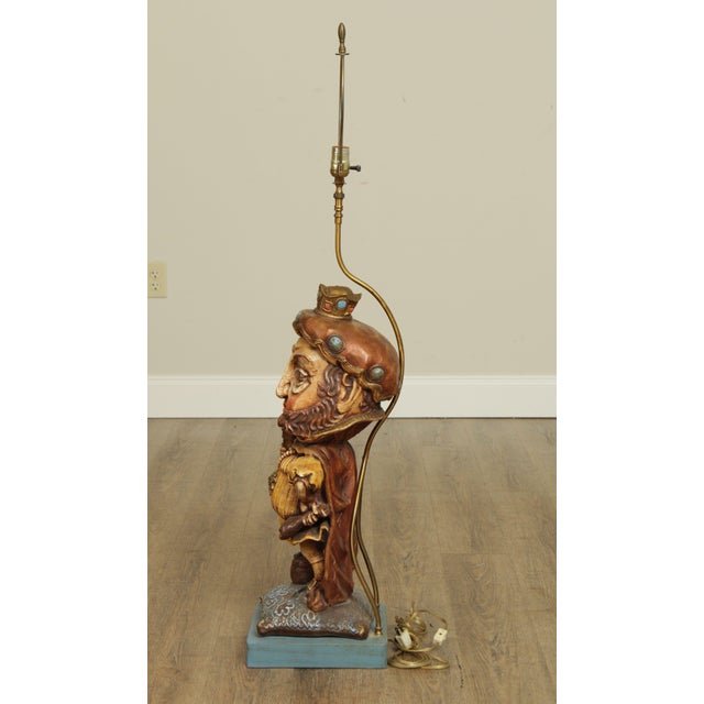 1960's Mid Century Modern Chalkware King Character Lamp | Chairish