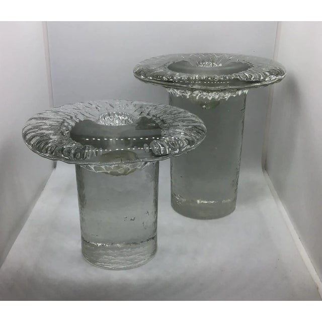 Mid 20th Century Blenko Don Sheppard Glass Mushroom Candlestick Holders ...