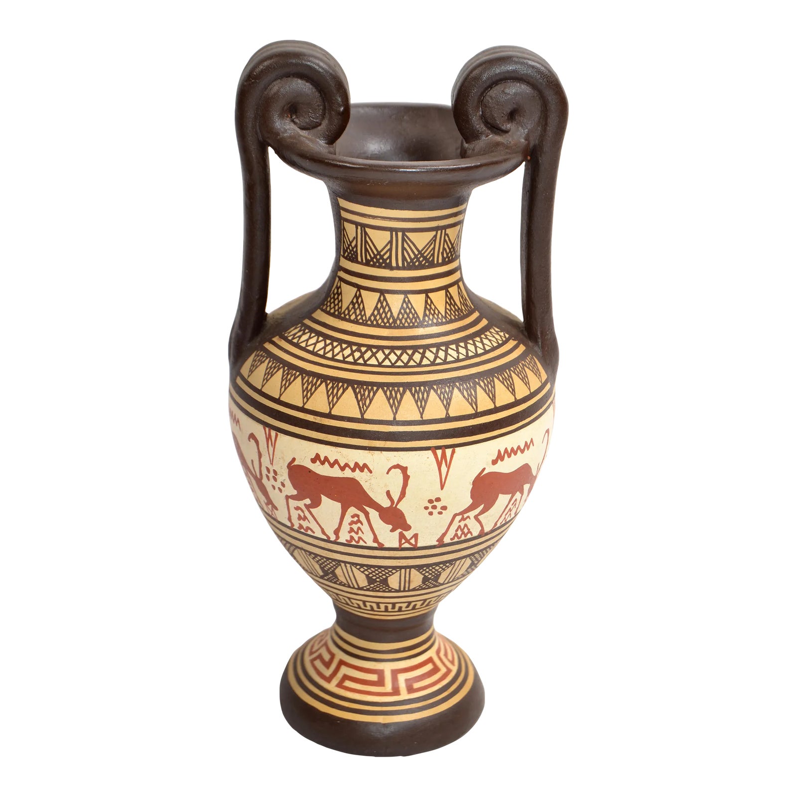 Geometric Art Terra Cotta Vase Pottery Greece Ancient Greek Key Motifs ...