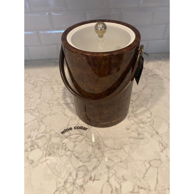 Vintage Morgan Designs Tortoise Shell Ice Bucket Wine Cooler | Chairish