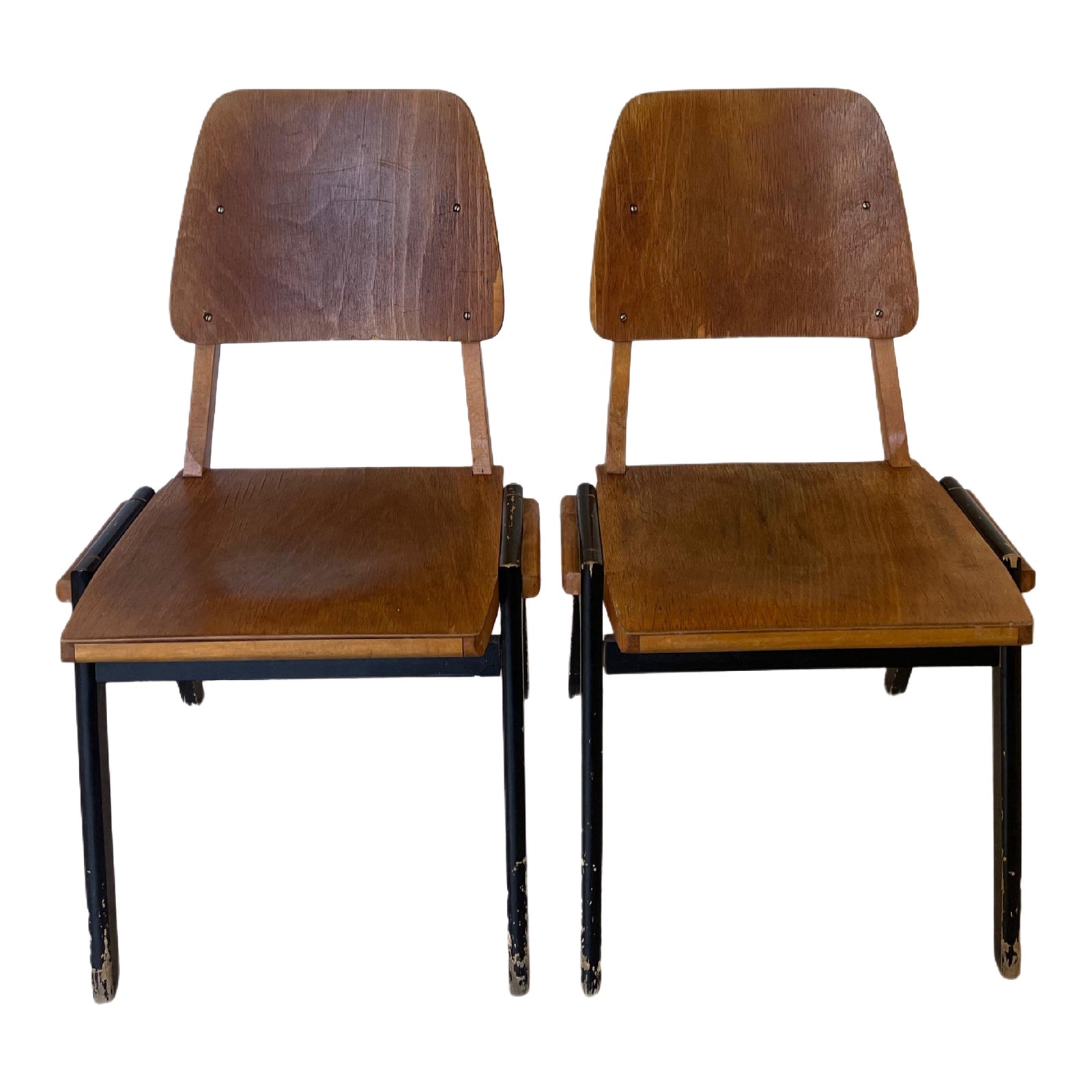 Pair of 1950s Palais De Tokyo Side Chairs by Ermeloo Zwager | Chairish