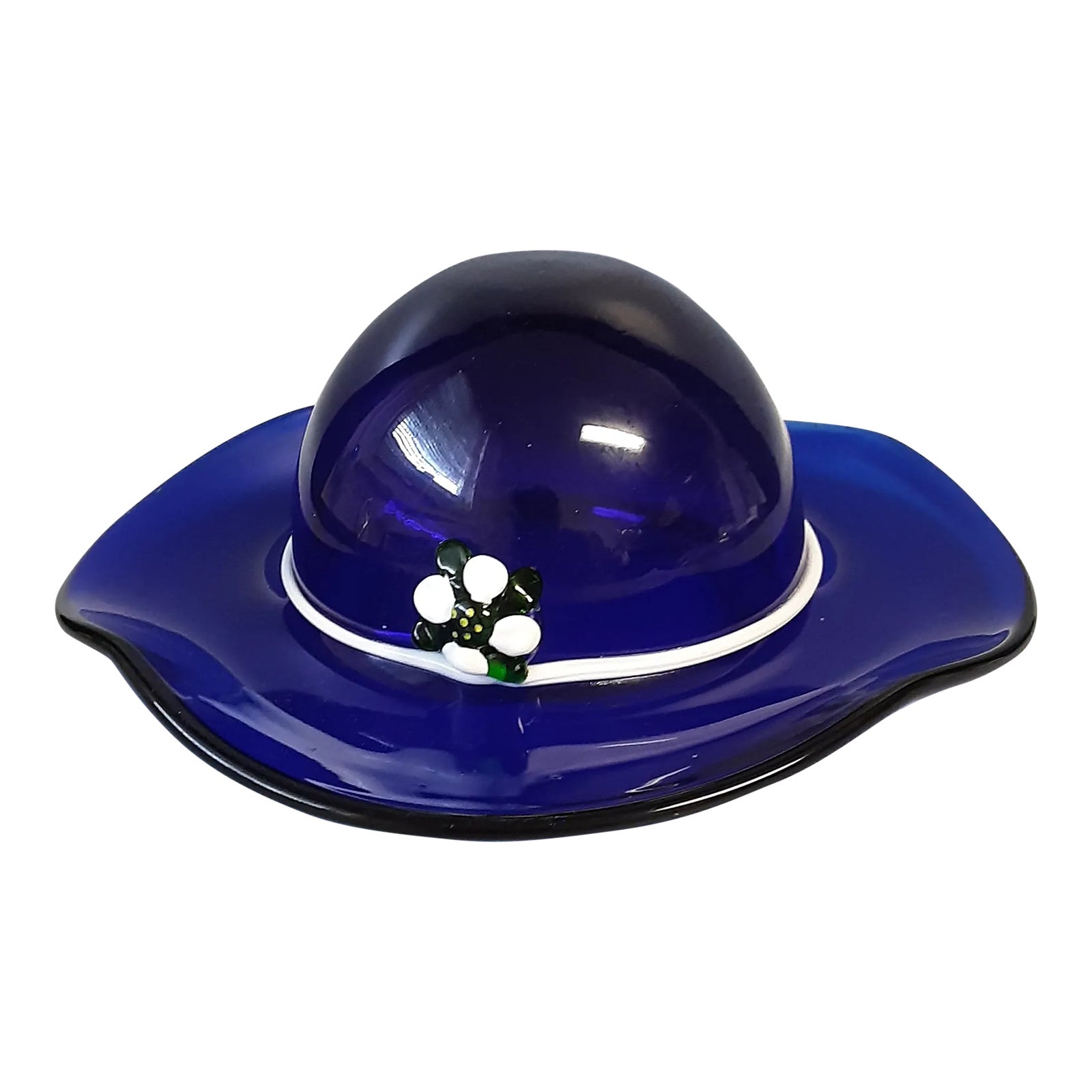 Vintage Hand-Blown Glass Hat | Chairish