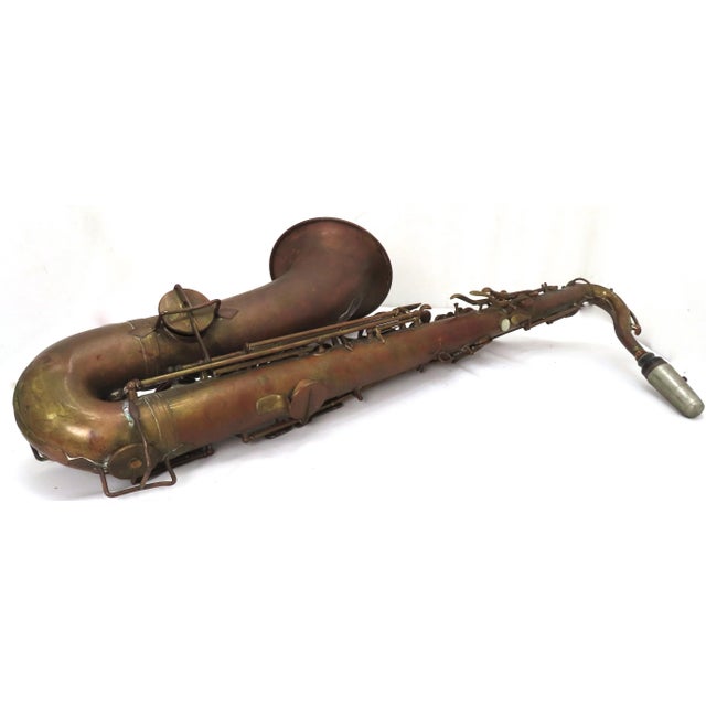 Antique Large Rustic Brass Tenor Saxophone by Buffet Crampon Cie in ...