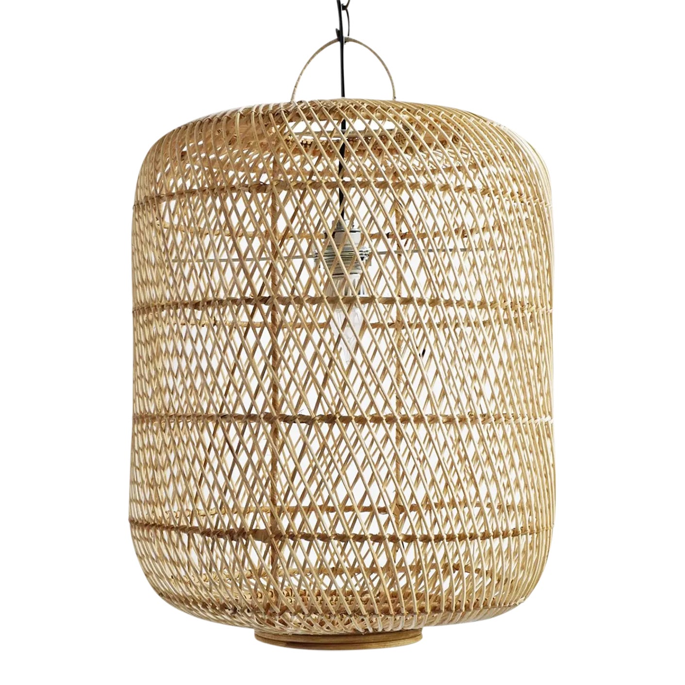 Raw Wicker Jug Pendant Light Small | Chairish