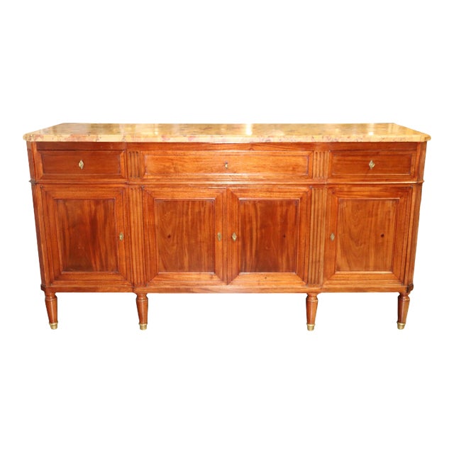 French Directoire Maison Jansen Breche D' Alep Marble Sideboard | Chairish