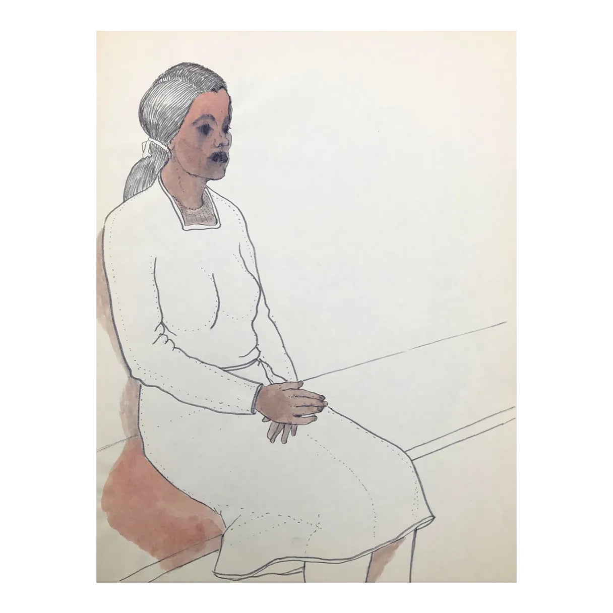 1960s James Bone Watercolor of Lady | Chairish