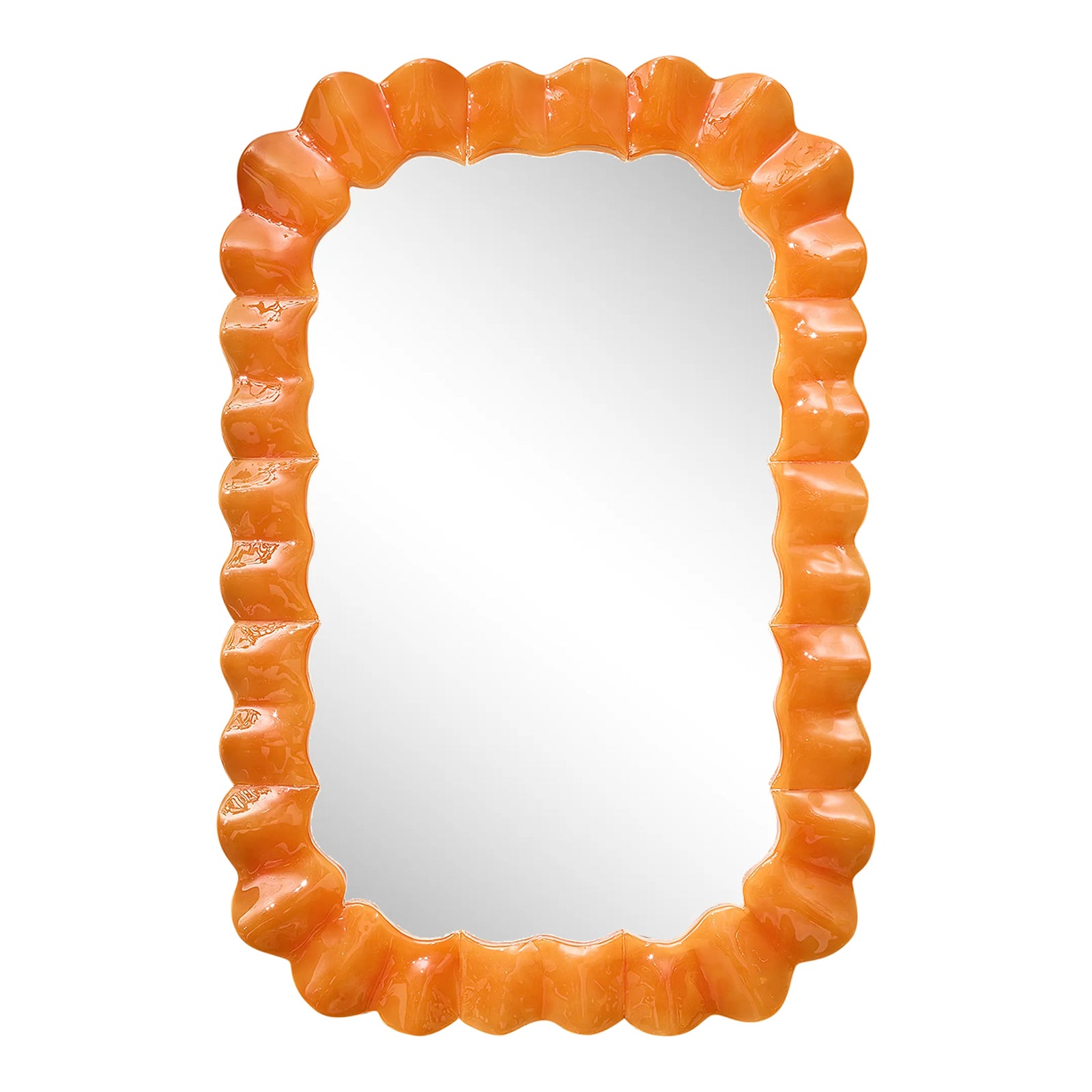 Murano Glass Orange Mirror | Chairish