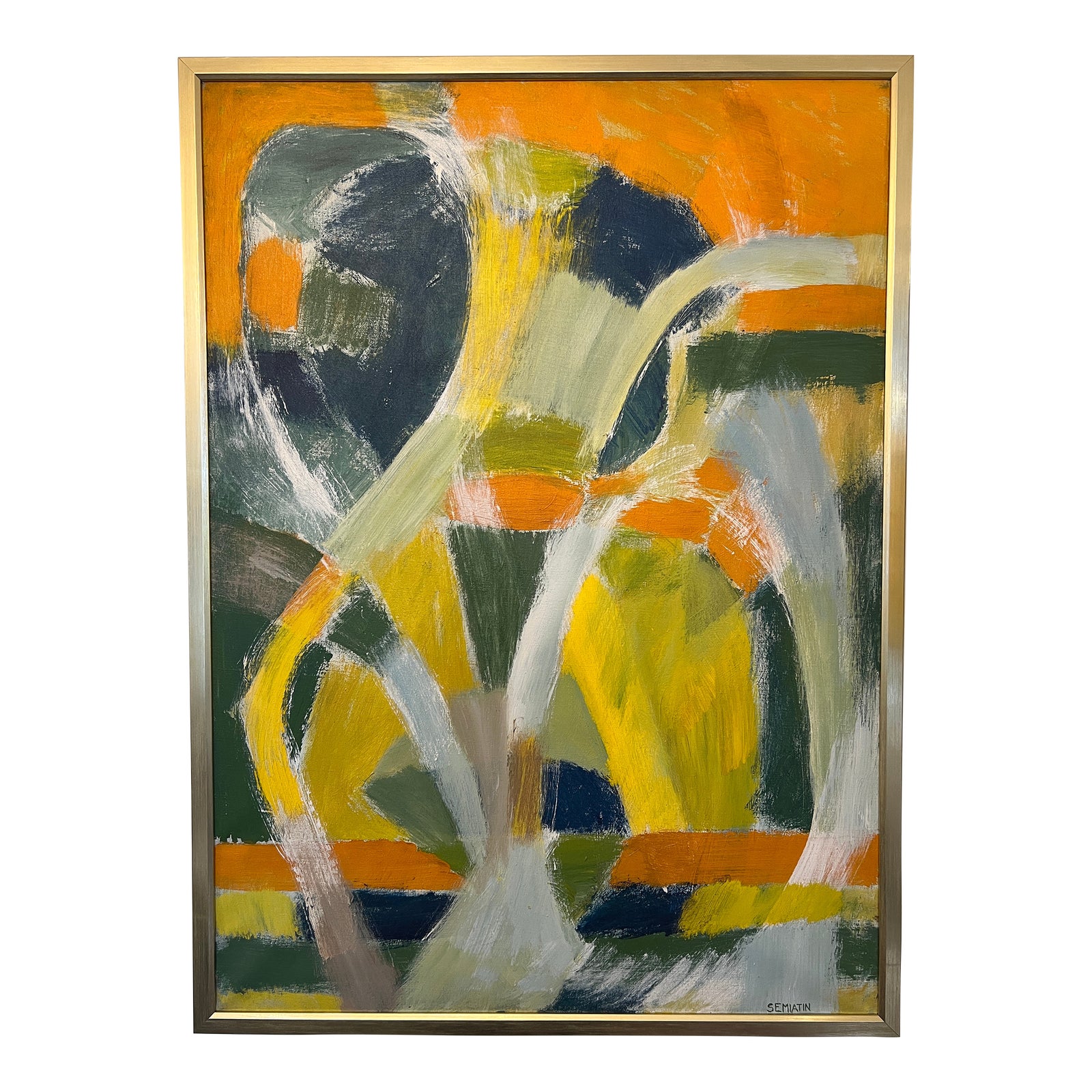 Late 20th Century Large Abstract Expressionist Painting on Canvas ...