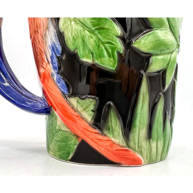 1980's Tropical Animalia Fitz and Floyd Parrot Bird Ceramic Pitcher ...