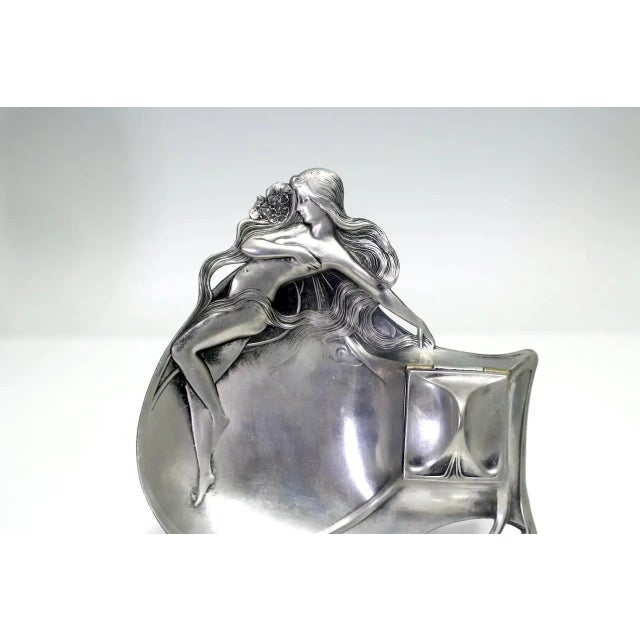 Antique Art Nouveau Lady in Repose Inkwell, Wurttembergische ...