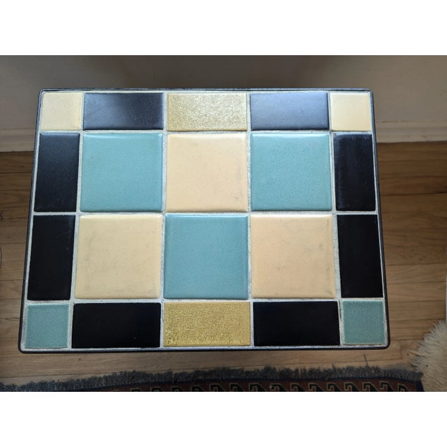 1940s California Tile Top Iron Table | Chairish