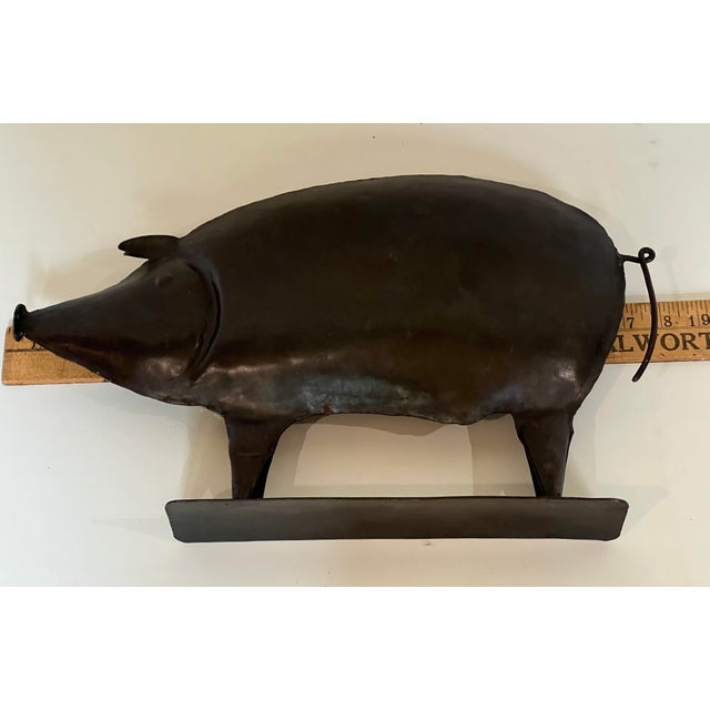 Rustic Vintage Hand Made Metal Pig | Chairish
