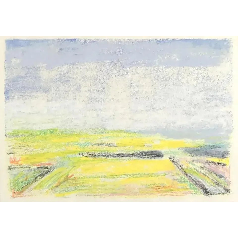 "Hermosa Beach, Yellow" Contemporary Abstract Pastel Drawing by Ben ...