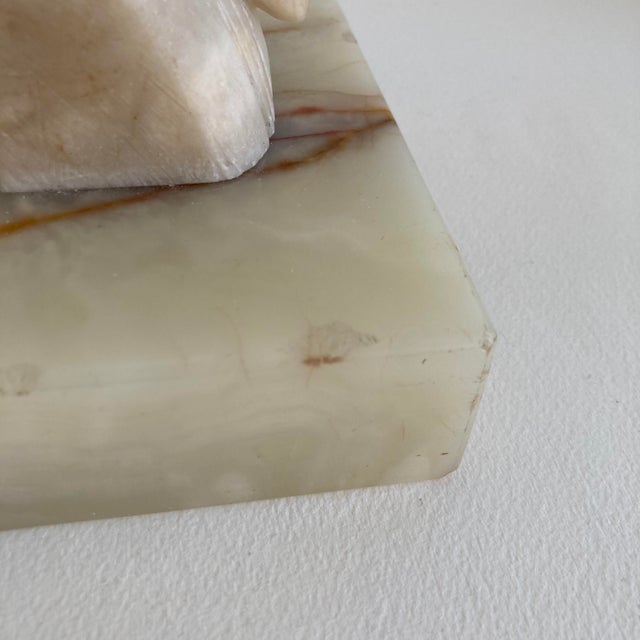 1930s Solid Carved Alabaster & Marble Bird Bookends- a Pair | Chairish